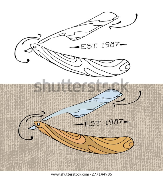 Straight Razor Hand Draw Sketch Vector: vector de stock (libre de ...
