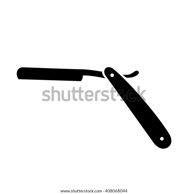 Straight Razor Icon On White Background Stock Vector (Royalty Free ...