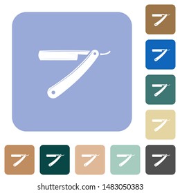 Straight Razor White Flat Icons On Stock Vector (Royalty Free ...