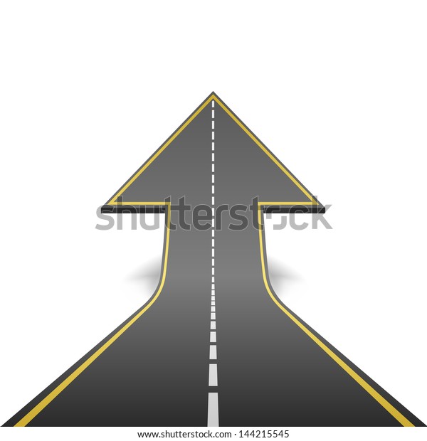 Straight Road Turning Into Ascending Arrow Stock Vector (Royalty Free ...