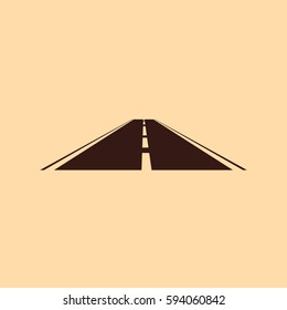 Straight Road Vector Icon Illustration Stock Vector (Royalty Free ...