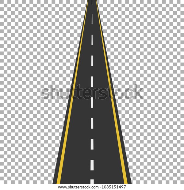 Straight Road White Markings Vector Illustration Stock Vector (Royalty ...