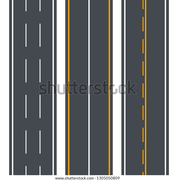 Straight Roads Top View Seamless Pattern Stock Vector (Royalty Free ...