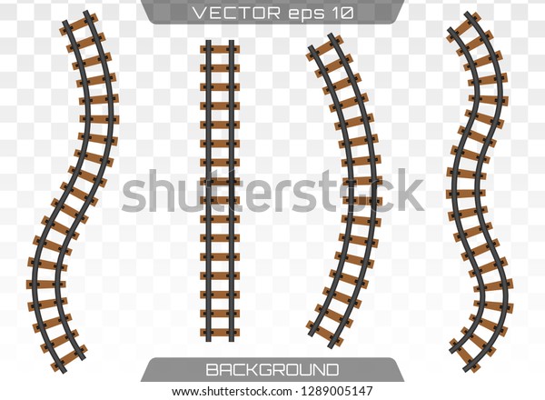 Straight Tracks Art Design Rails Set: เวกเตอร์สต็อก (ปลอดค่าลิขสิทธิ์ ...