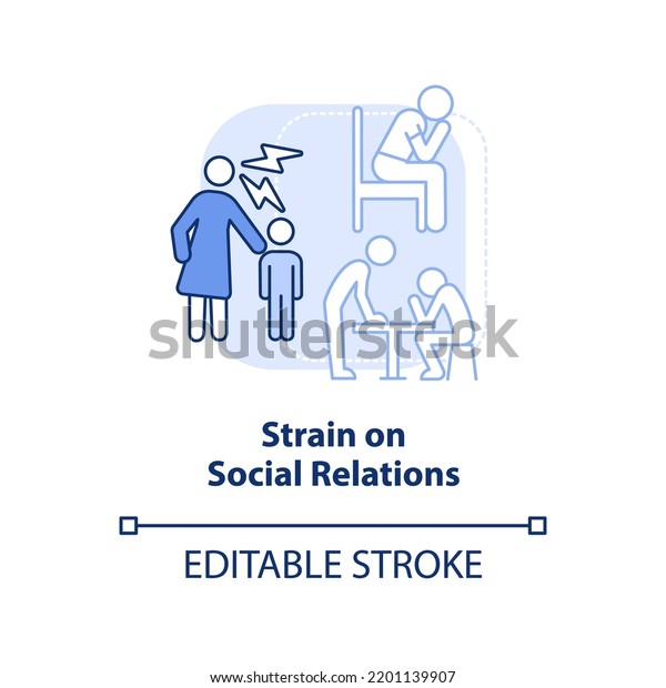 Strain On Social Relations Light Blue Stock Vector (Royalty Free ...