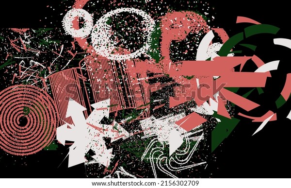 Strange Vector Shapes Poster Template. Geometric figures, distortion ...