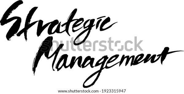 Strategic Management Calligraphy Typography Hand Write Stock Vector ...