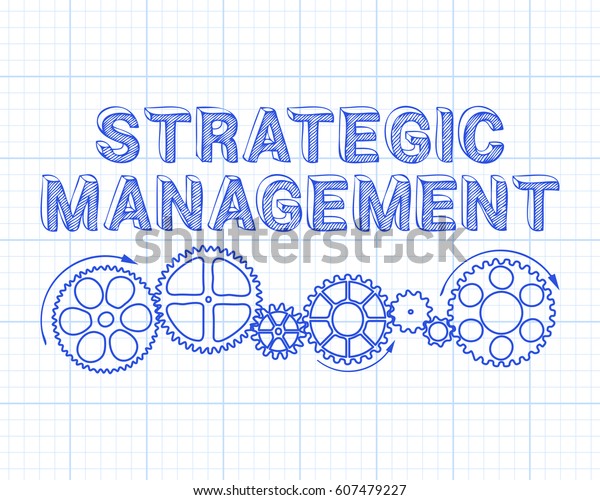 Strategic Management Text Gear Wheels Hand 库存矢量图（免版税）607479227 ...