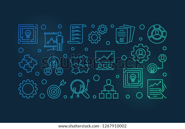 Strategic Management Vector Colorful Horizontal Illustration Stock ...