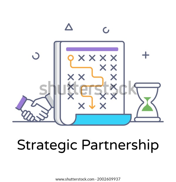 Strategic Partnership Icon Editable Style Vector Stock Vector (Royalty ...