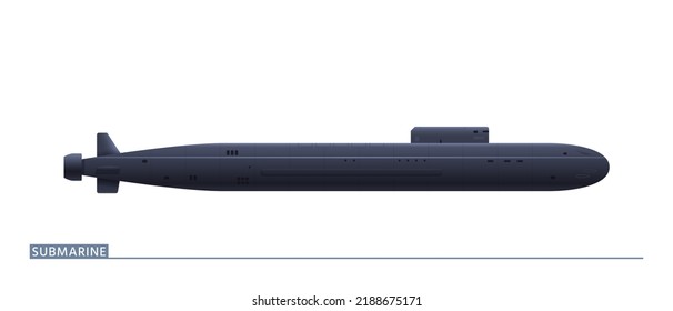 Strategic Submarine Side View That Isolated Stock Vector (Royalty Free ...