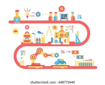 Strategy Design Flat Concept Stock Vector (Royalty Free) 648773440 ...