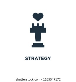 Strategy Icon Black Filled Vector Illustration Stock Vector (Royalty ...