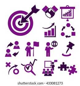 Motivation Concept Chart Pink Icon Business Stock Vector (Royalty Free ...