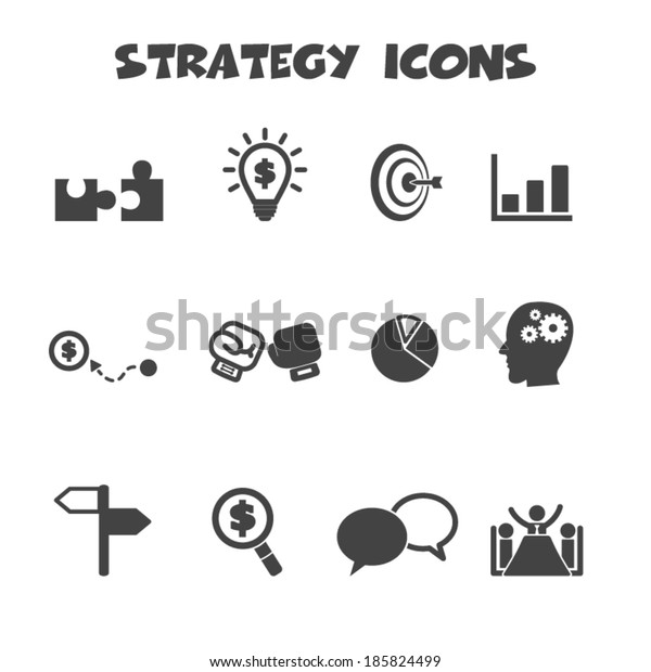 Strategy Icons Mono Vector Symbols Stock Vector (Royalty Free) 185824499