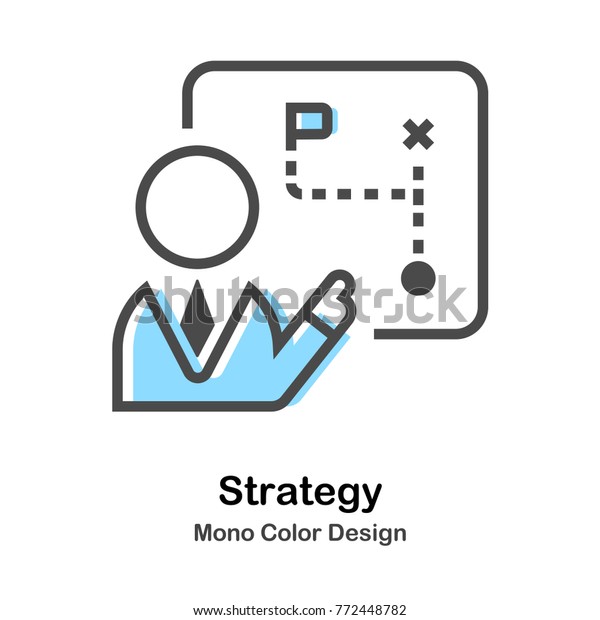 Strategy Mono Color Illustration Stock Vector (Royalty Free) 772448782 ...