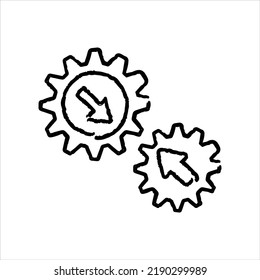 Strategy Plan Gear Handdrawn Icon Vector Stock Vector (Royalty Free ...
