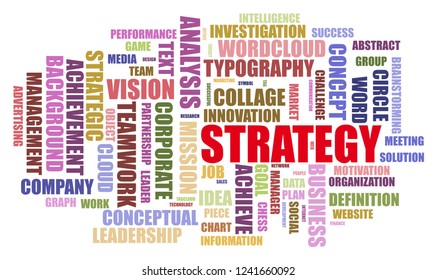 Strategy Word Cloud Collage Business Concept Stock Vector (Royalty Free ...