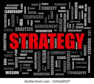 Strategy Word Cloud Collage Business Concept Stock Vector (Royalty Free ...