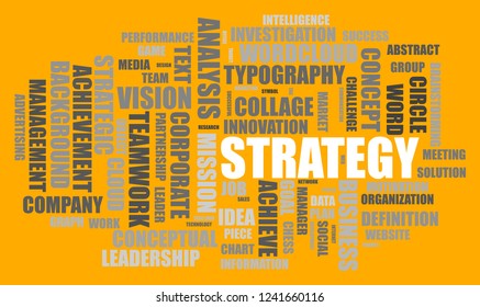Strategy Word Cloud Collage Business Concept Stock Vector (Royalty Free ...