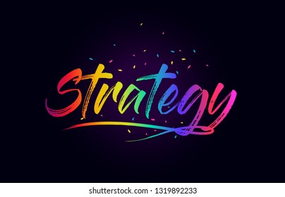Strategy Word Text Handwritten Rainbow Vibrant Stock Vector (Royalty ...