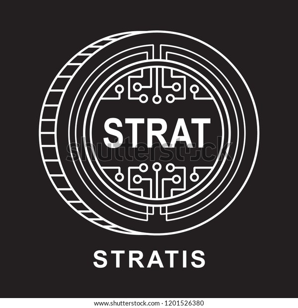 Stratis Coin Cryptocurrency Icon Black Background Stock Vector (Royalty ...