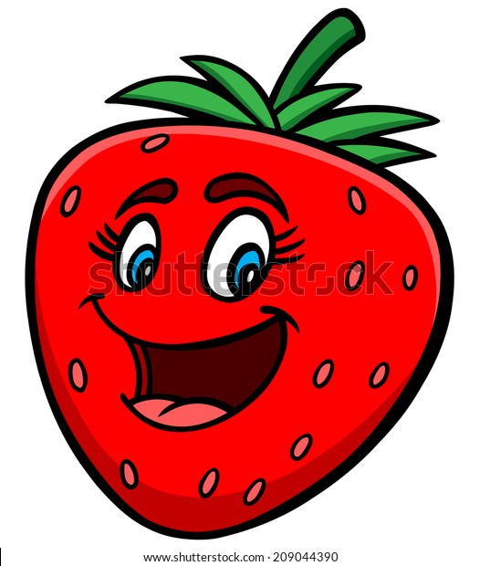 Strawberry Cartoon Stock Vector (Royalty Free) 209044390
