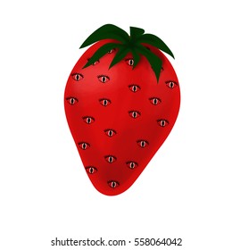 Strawberry Cherry Red Eyes Design Vector Stock Vector (Royalty Free ...