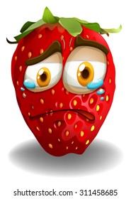 Strawberry Crying Face Illustration Stock Vector (Royalty Free ...