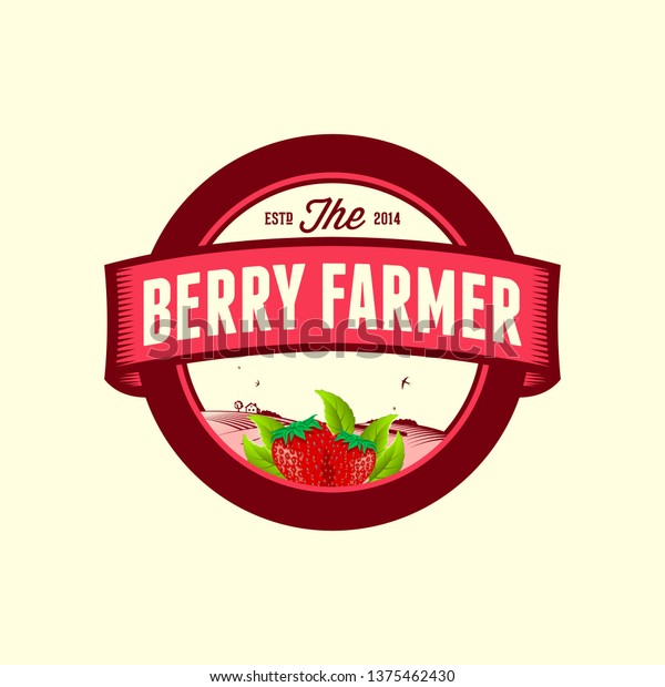 Strawberry Farm Emblem Logo