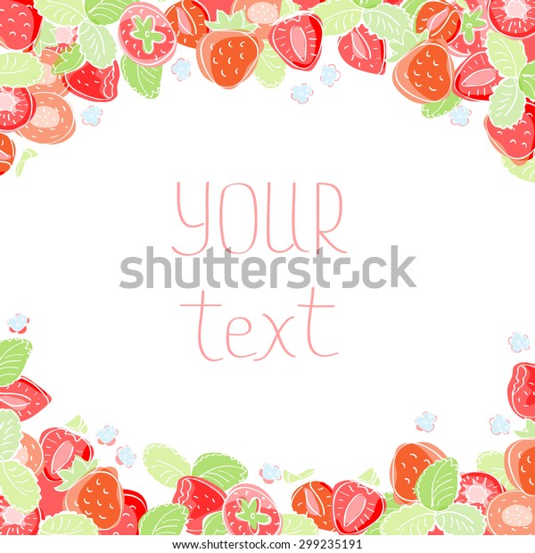 Strawberry Frame Beautiful Hand Drawn Backdrop Stock Vector (Royalty ...