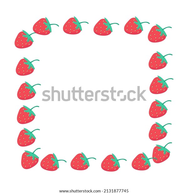 Strawberry Frame On White Background Photos Stock Vector (Royalty Free ...