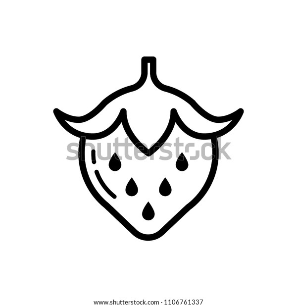 Strawberry Fruit Outline Icon Stock Vector (Royalty Free) 1106761337 ...