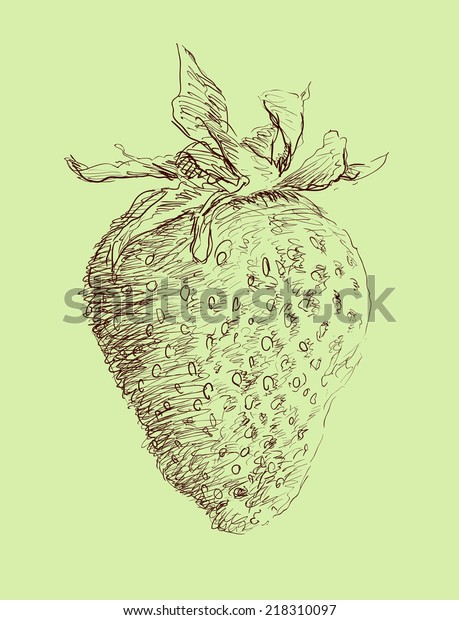 Strawberry Hand Drawing Sketch Vector Illustration Stock Vector ...
