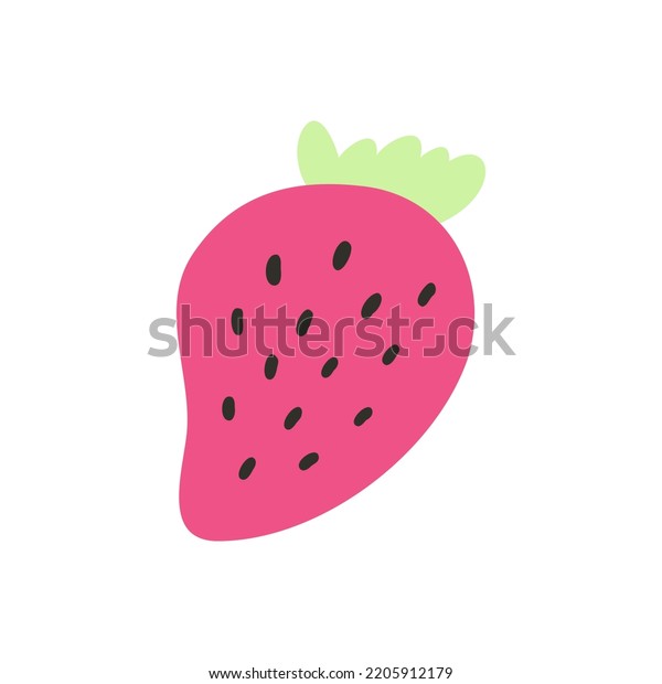 Strawberry Icon Cartoon Flat Style Vector Stock Vector (Royalty Free ...