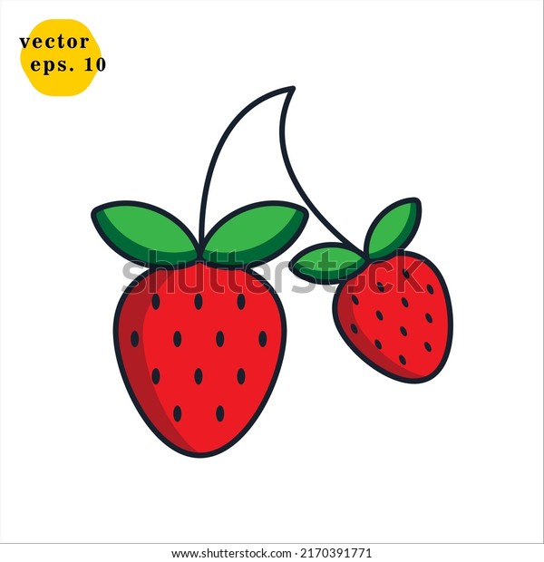 Strawberry Icon Logo Design Vector Template Stock Vector (Royalty Free ...