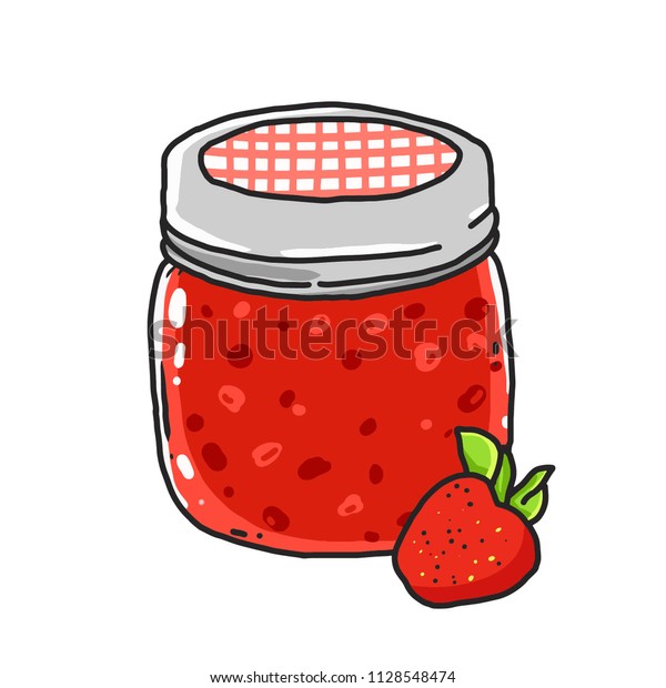 Strawberry Jam Cartoon Illustration Stock Vector (Royalty Free ...