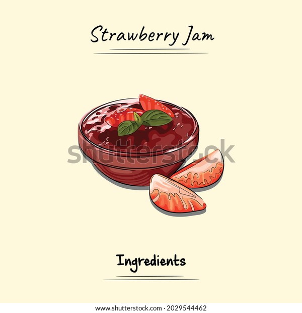 Strawberry Jam Illustration Sketch Vector Style Stock Vector (Royalty ...