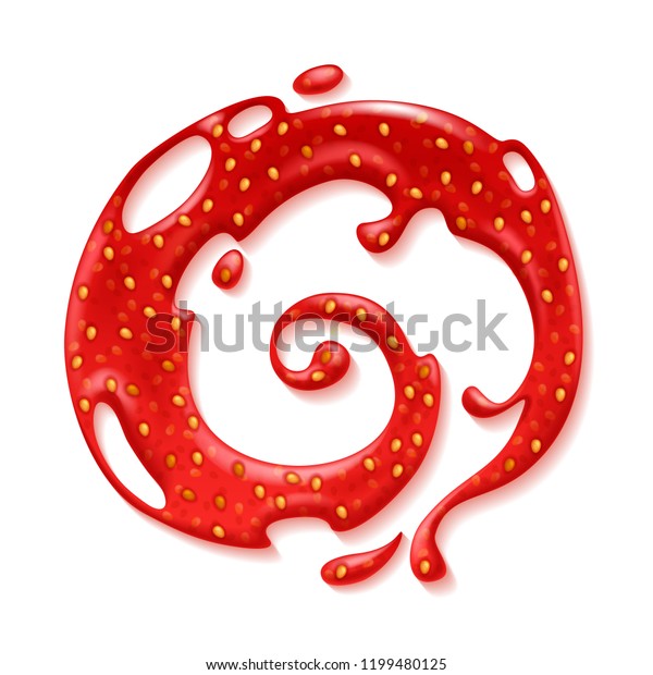 Strawberry Jam Splash Spiral Form Sweet Stock Vector (Royalty Free ...