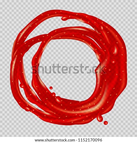 Strawberry Jam Transparent Red Splash Flow Stock Vector (Royalty Free ...