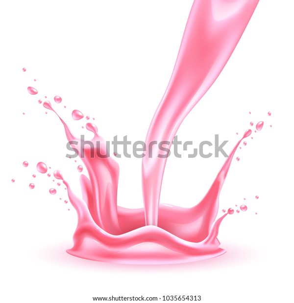 Strawberry Juice Splash Realistic Vector 3d Stock Vector (Royalty Free ...
