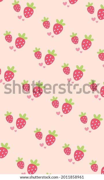 Strawberry Patterns Pink Strawberry Pink Backgrounds Stock Vector ...