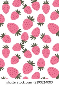 Strawberry Patterns Pink Seamless Strawberry White Stock Vector ...