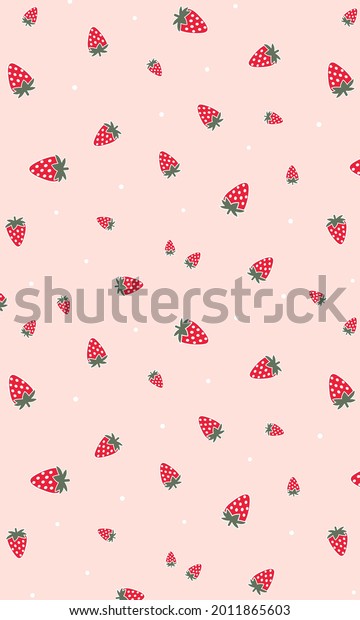 Strawberry Patterns Red Strawberry Pink Backgrounds Stock Vector ...