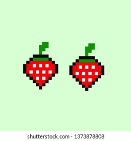 Strawberry Pixel Art Stock Vector (Royalty Free) 1373878808 | Shutterstock