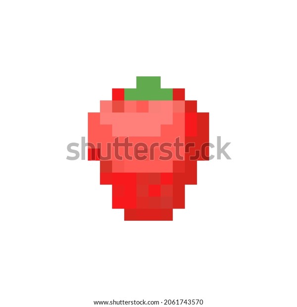 Strawberry Pixel Art 8 Bit Red Stock Vector (Royalty Free) 2061743570 ...