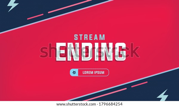 Stream Ending Background, Geometric Red and Blue Vector Illustration
