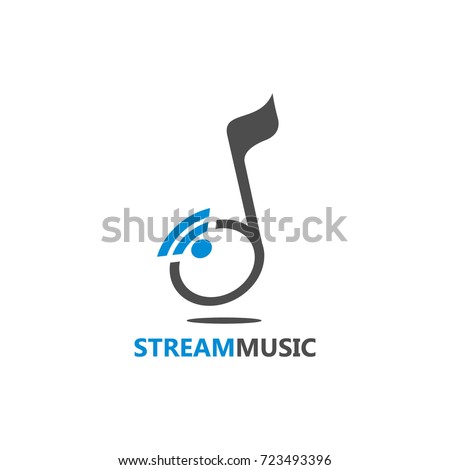 Streaming Music Logo Template Design Stock Vector (Royalty Free ...