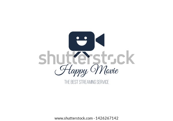 Streaming Service Logo Template Happy Movie: เวกเตอร์สต็อก (ปลอดค่า ...