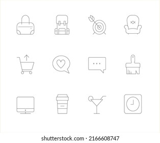 Streamline Vector Icons Collection White Background Stock Vector ...